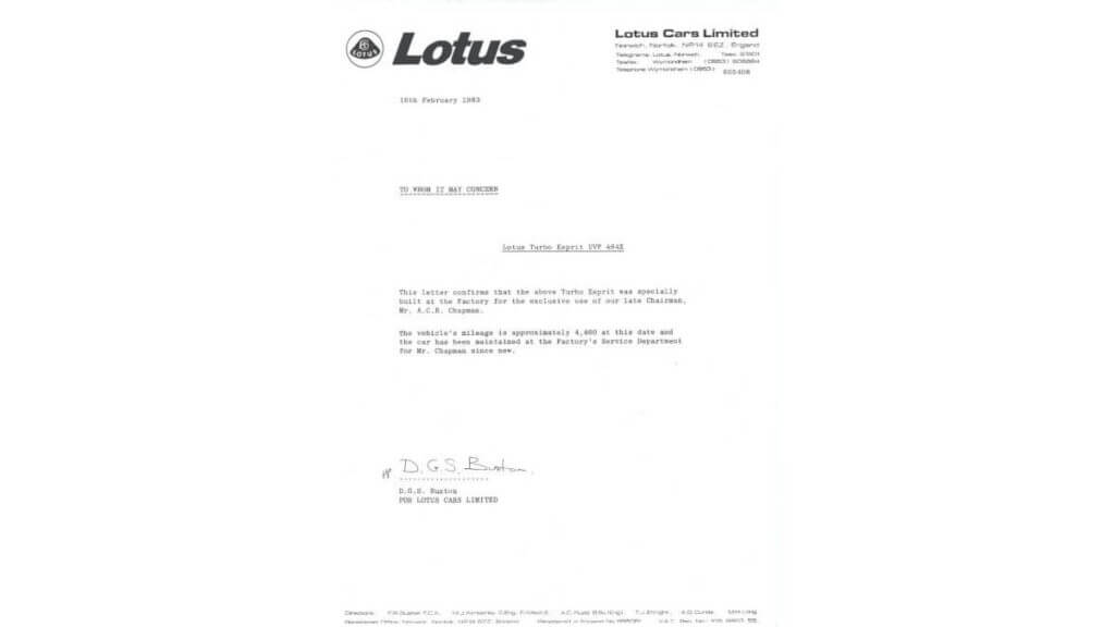 Lotus Certificate of Provenance - Secret Classics